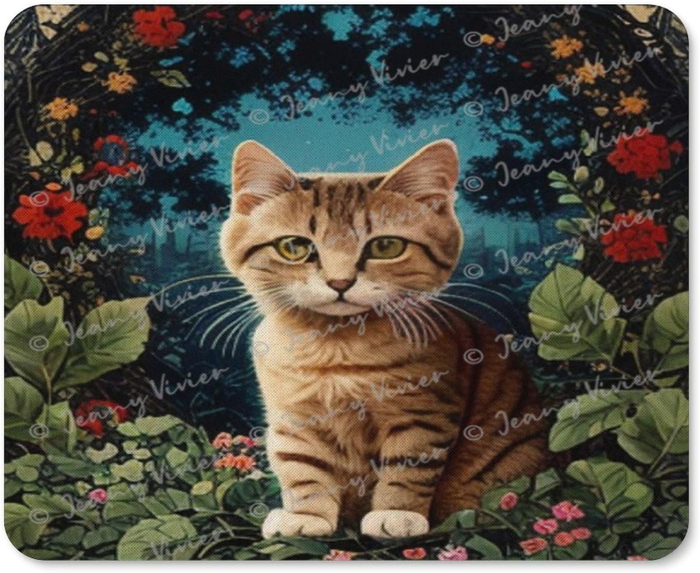Animal Mouse Pad, Gaming Mouse Pads, Anti-Slip Rubber Base, Garden Cat ...