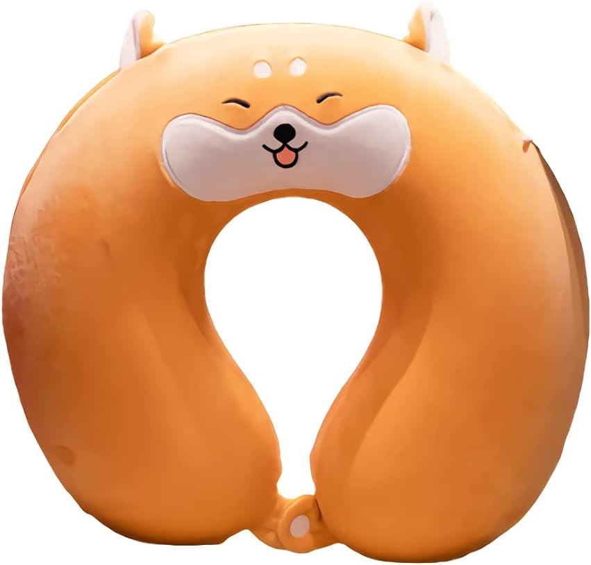 Animal Neck Pillow Cute Cartoon Shiba Inu Memory Cotton Stuffed U ...