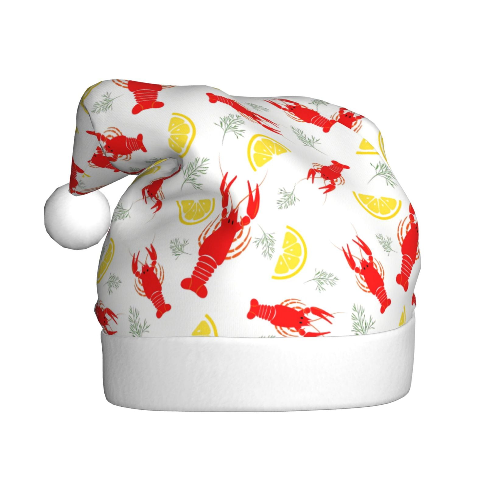 Animal Of Crayfish Pattern Santa Hat Christmas Cap Unisex Xmas Hats For ...