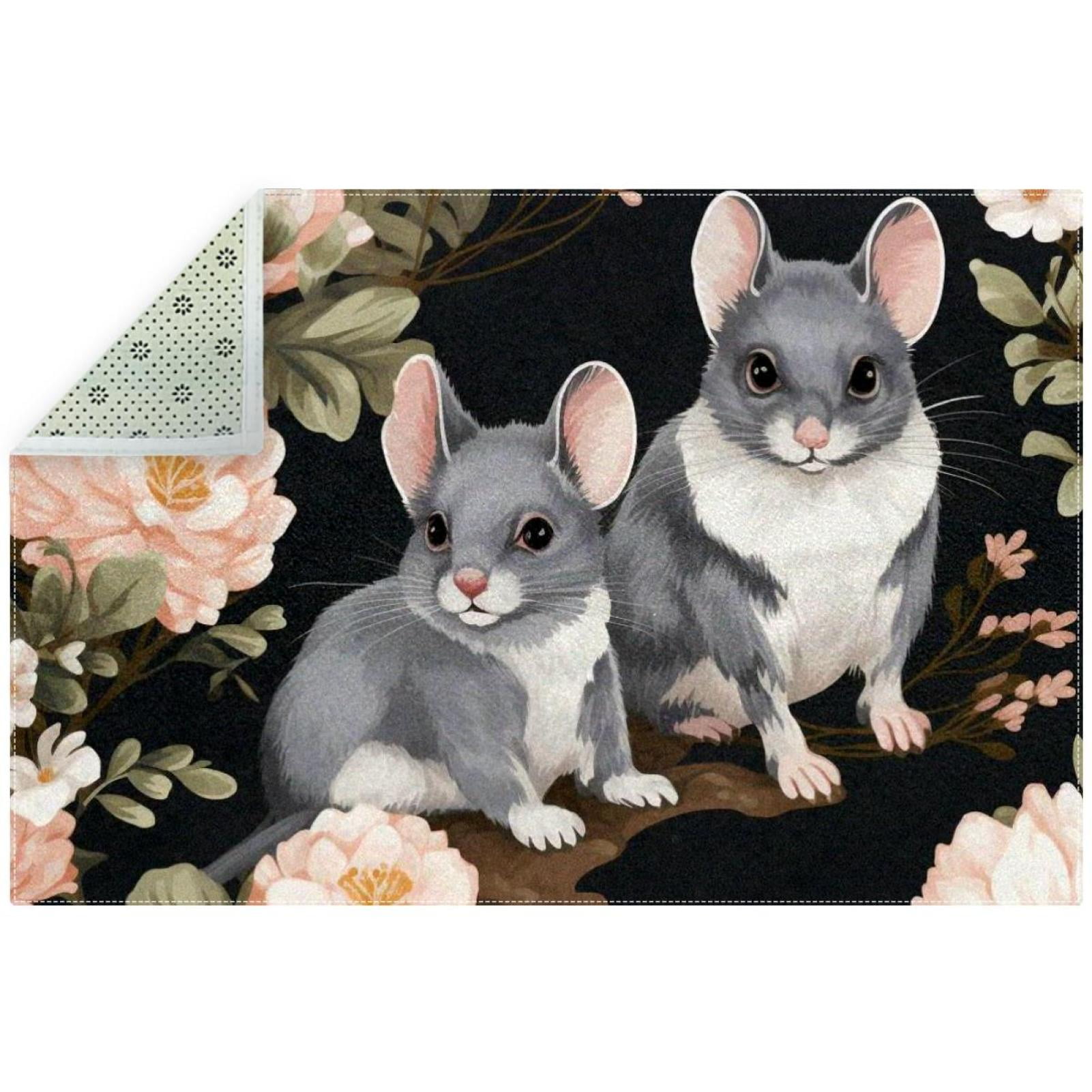 Animal Office Mat with Right-Angle Design - Polyester Floor Mat for ...