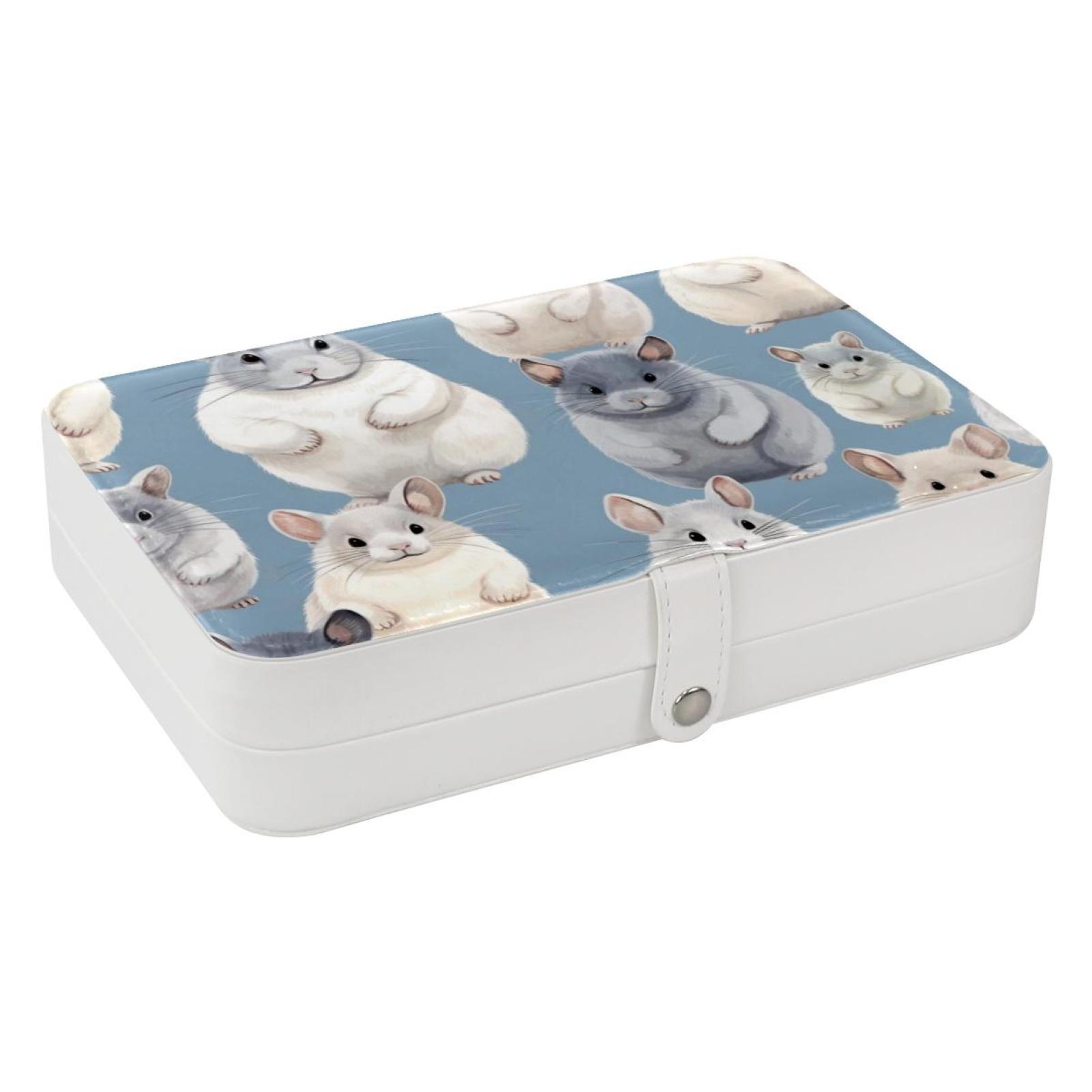 Animal PU Leather Necklace Organizer Jewelry Boxes Display Case with ...