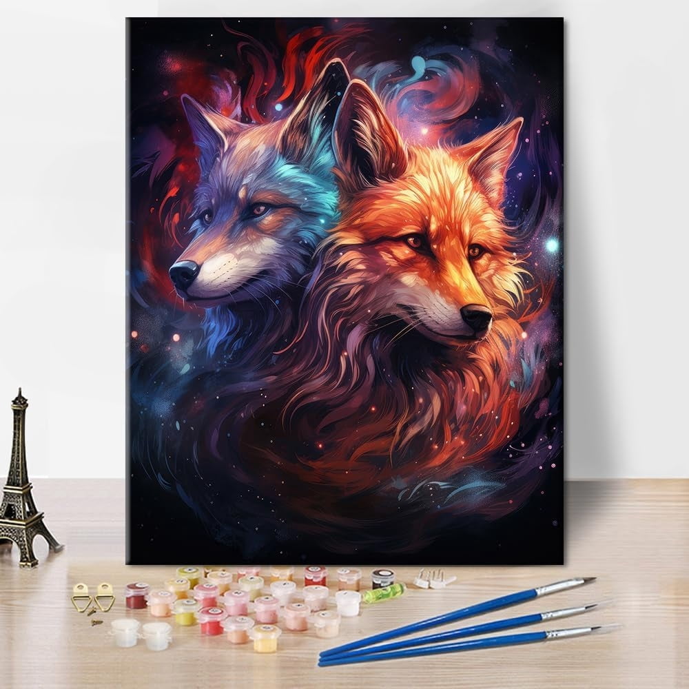 Animal Paint by Numbers Kit for Adults Owl in The Forest at Night Paint ...