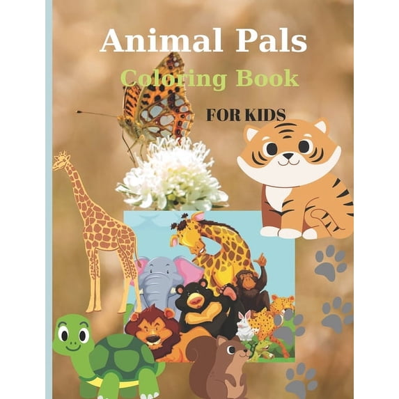 Animal Pals Coloring Book For Kids: Pages 60 ( Sheets 30 ), - for kids ...