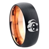 Animal Panda 8MM Dome Black And Rose Gold Tungsten Men Ring - Walmart.com