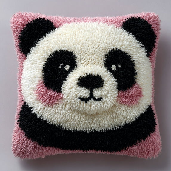 Animal Panda Latch Hook Pillow Kits Embroidery Pillowcase Hook Latch ...