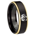 Animal Panda Step Edge Black And Gold Tungsten Promised Ring 10MM ...