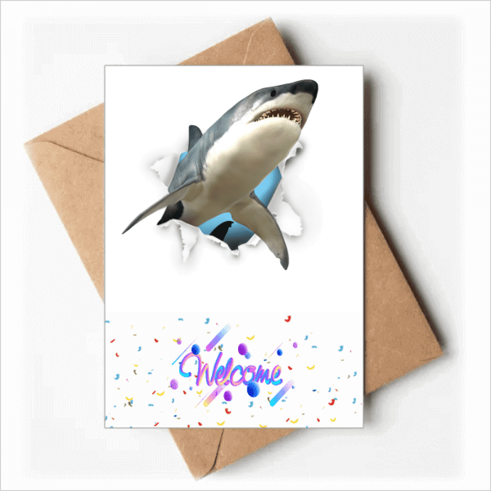 Animal Paper Break Shocks Sharks Welcome Back Greeting Cards Envelopes ...