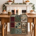 Animal Patchwork Table Runner, Forest Farmhouse Bear Deer Tree Pinecon ...
