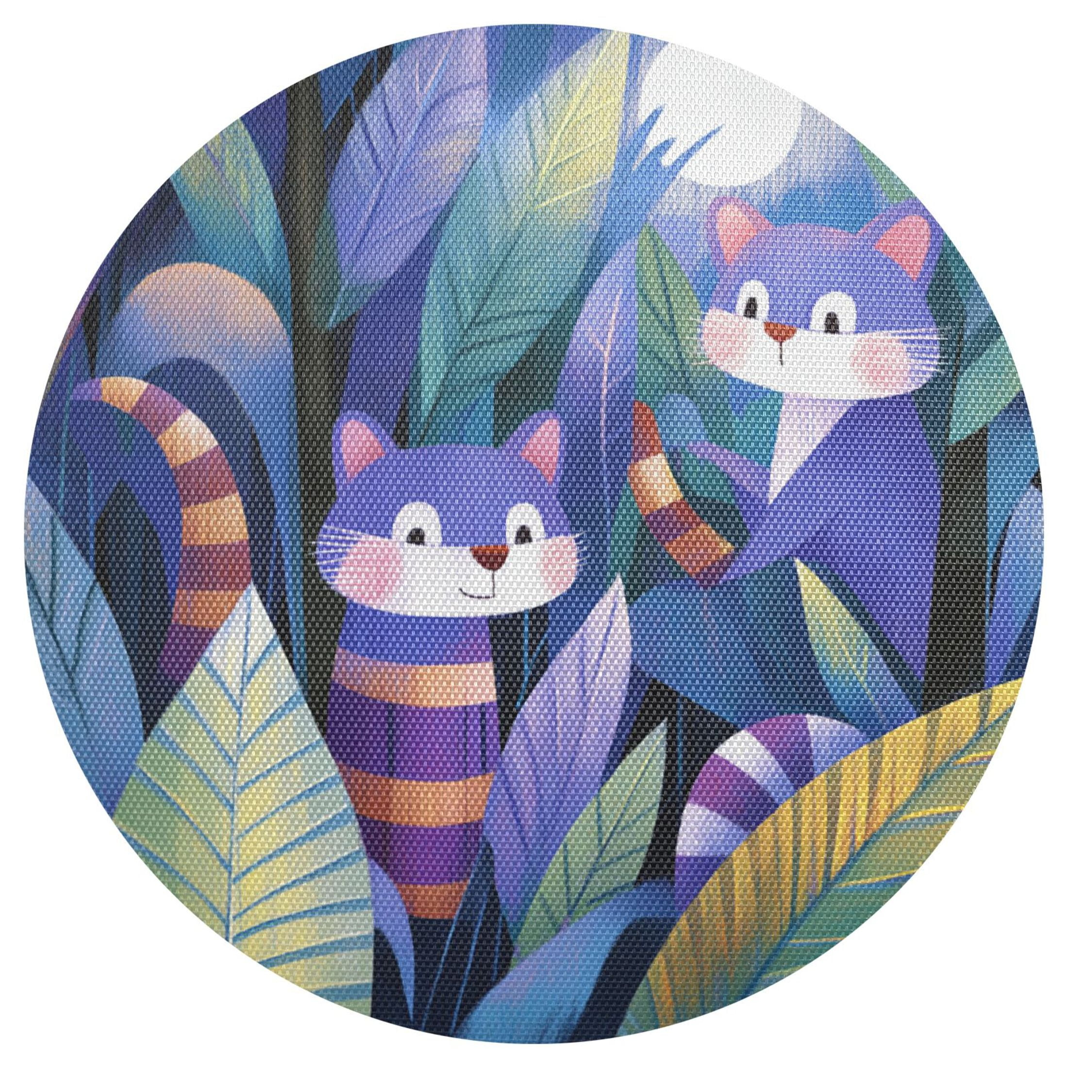 Animal Pattern 15.4in Diameter PVC Plate Mat, Heat-Resistant and ...