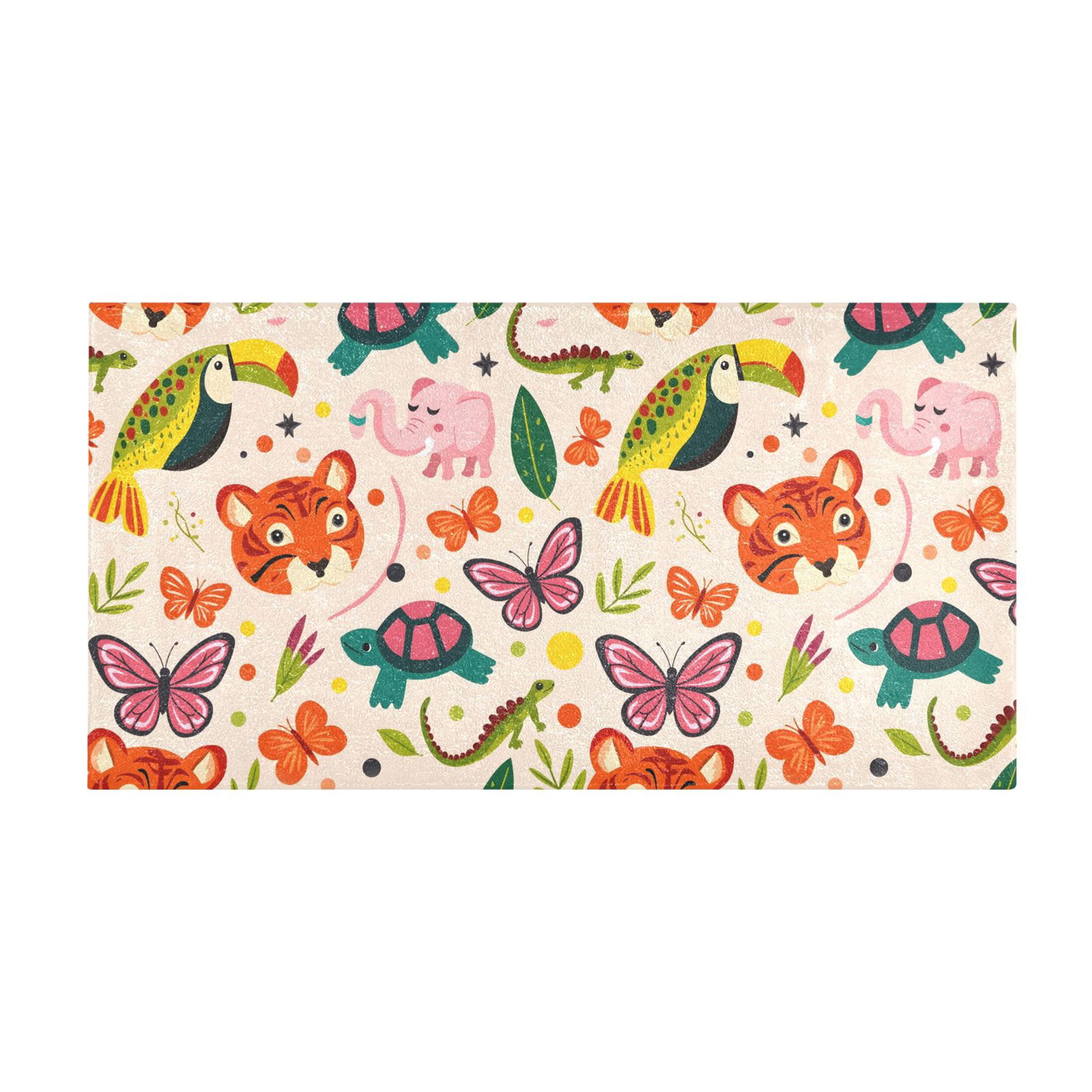 Animal Pattern Bath Mat 39x20 Inch Soft Absorbent Non-Slip Plush ...