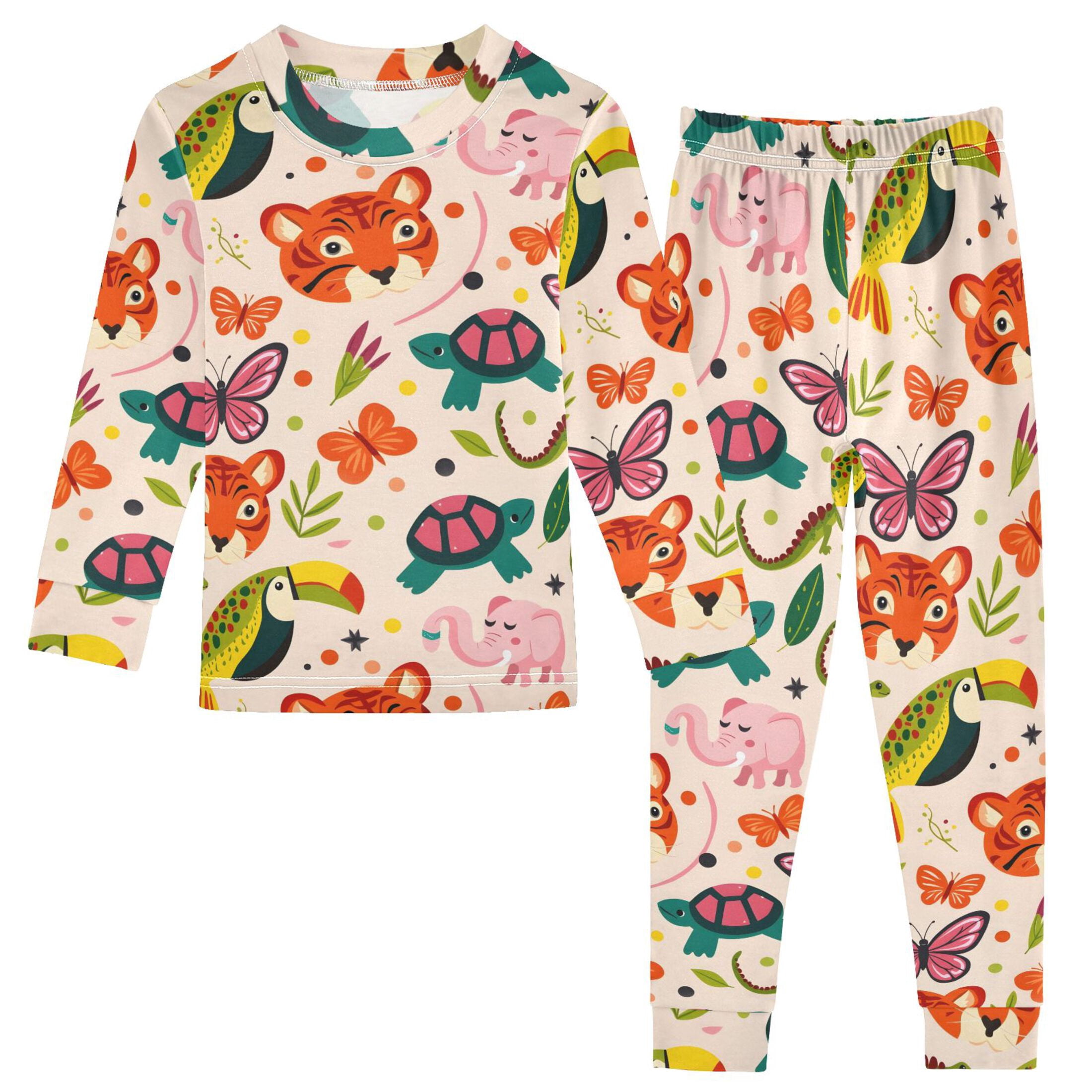 Animal Pattern Cotton Pajamas 2 Piece Set Sleepwear Soft and ...