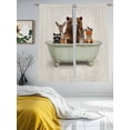 Animal Patterns Bears Deer Rabbit Chiffon Sheer Curtains 63 Inches Long ...