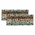 Animal Paw Print 2 Panels Kitchen Valance, Dog Claws Pattern Brown ...