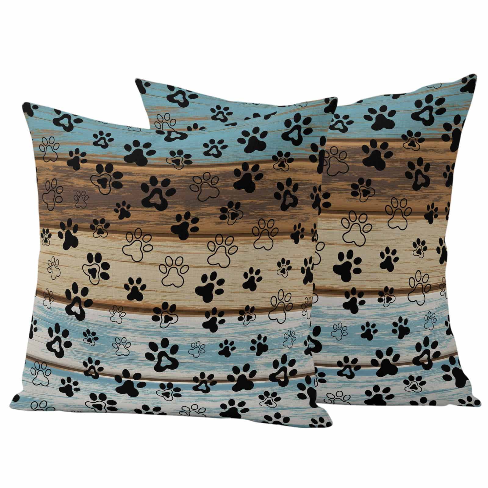 Animal Paw Print Outdoor Pillow Covers Set of 2 Dog Claws Pattern Brown ...