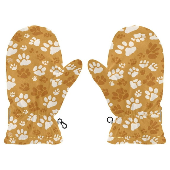 Animal Paw Prints Cold Weather Mittens Cozy Gloves with Adjustable Fit ...