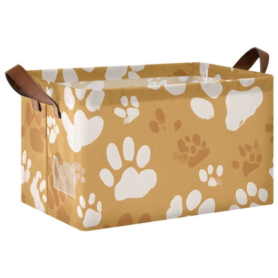 Animal Paw Prints Collapsible Storage Bin Open Home Shelf Basket Water ...