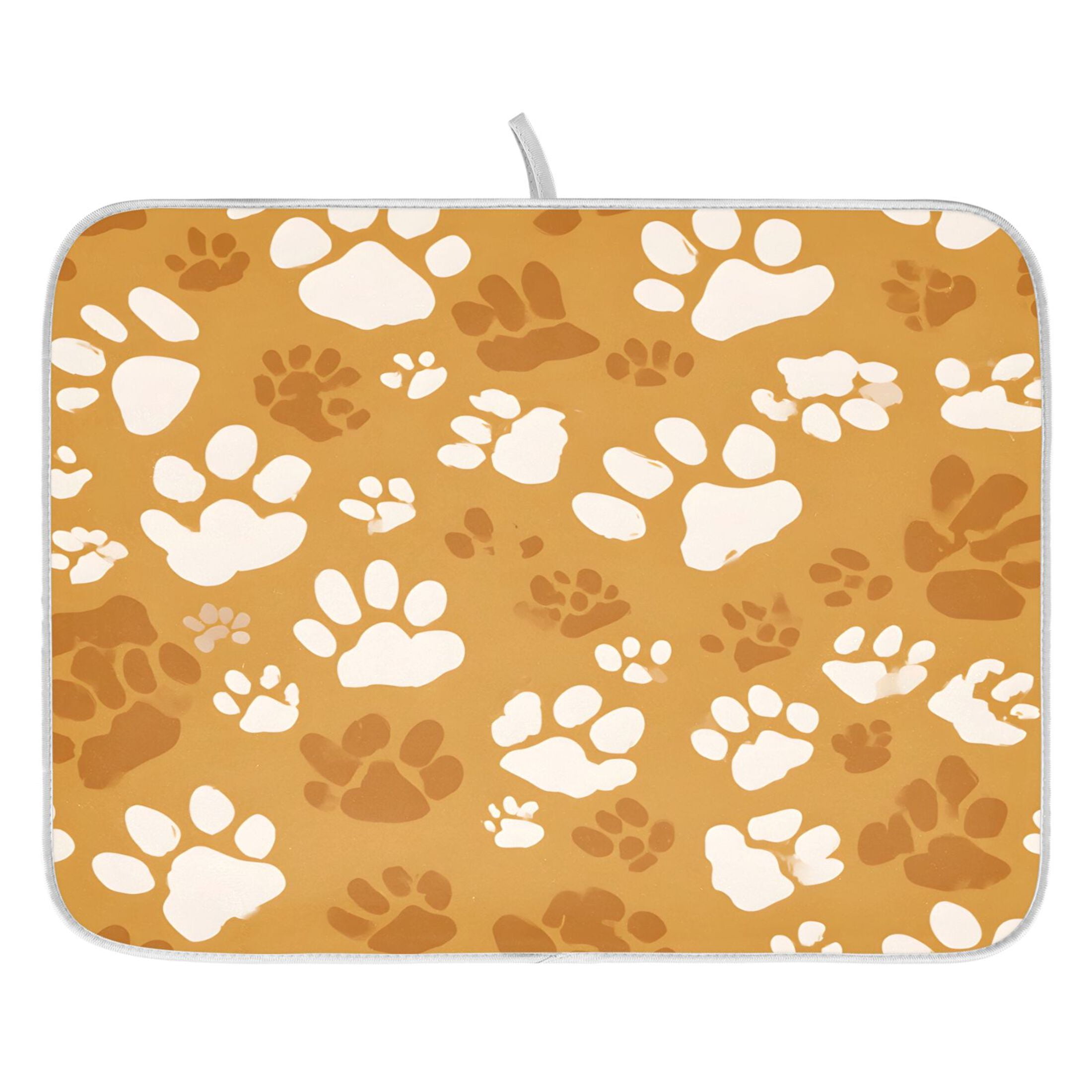 Animal Paw Prints Drying Dish Mat Quick Drying Absorbent Soft Durable ...