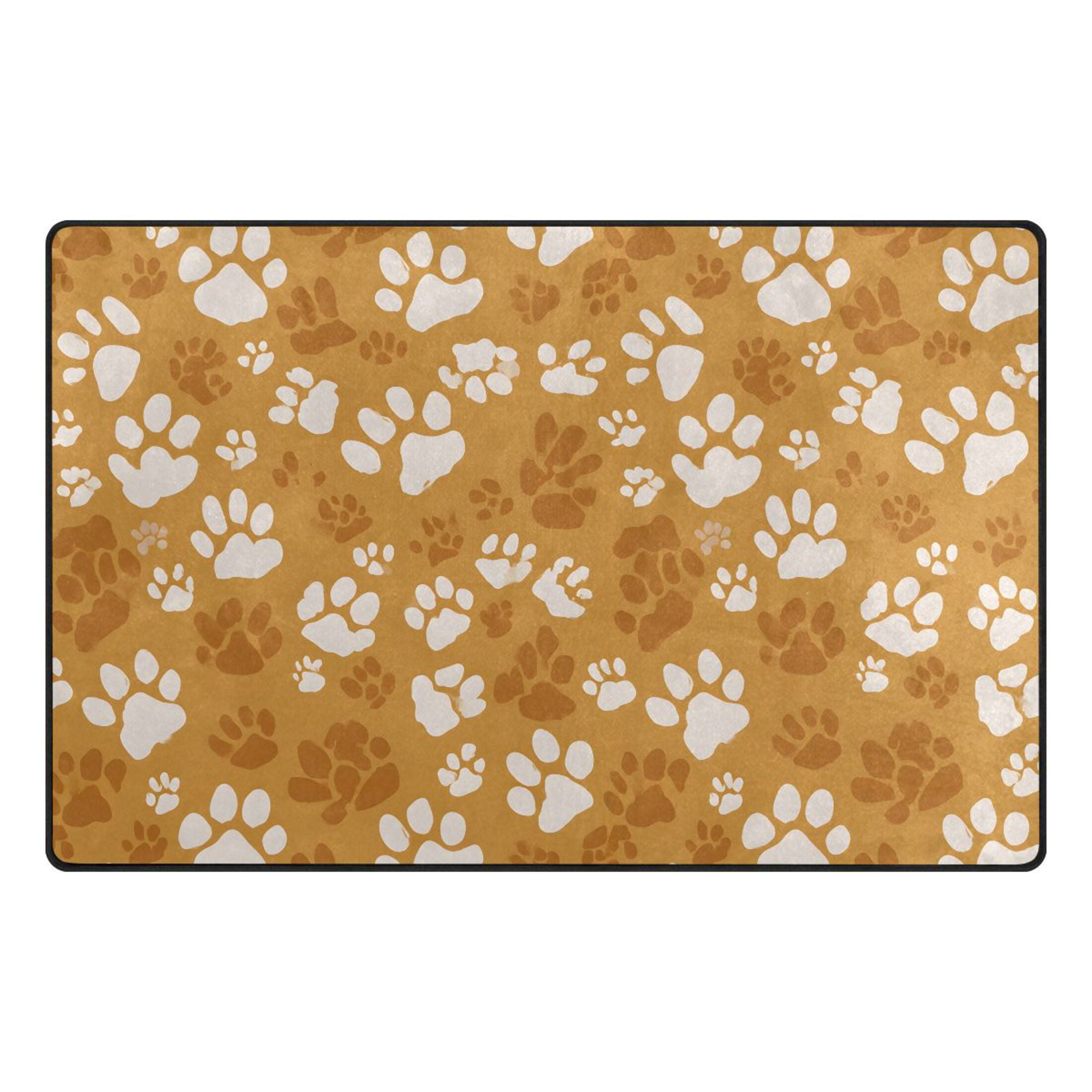 Animal Paw Prints Memory Foam Area Rug 31"x20" Non Slip, Absorbent ...