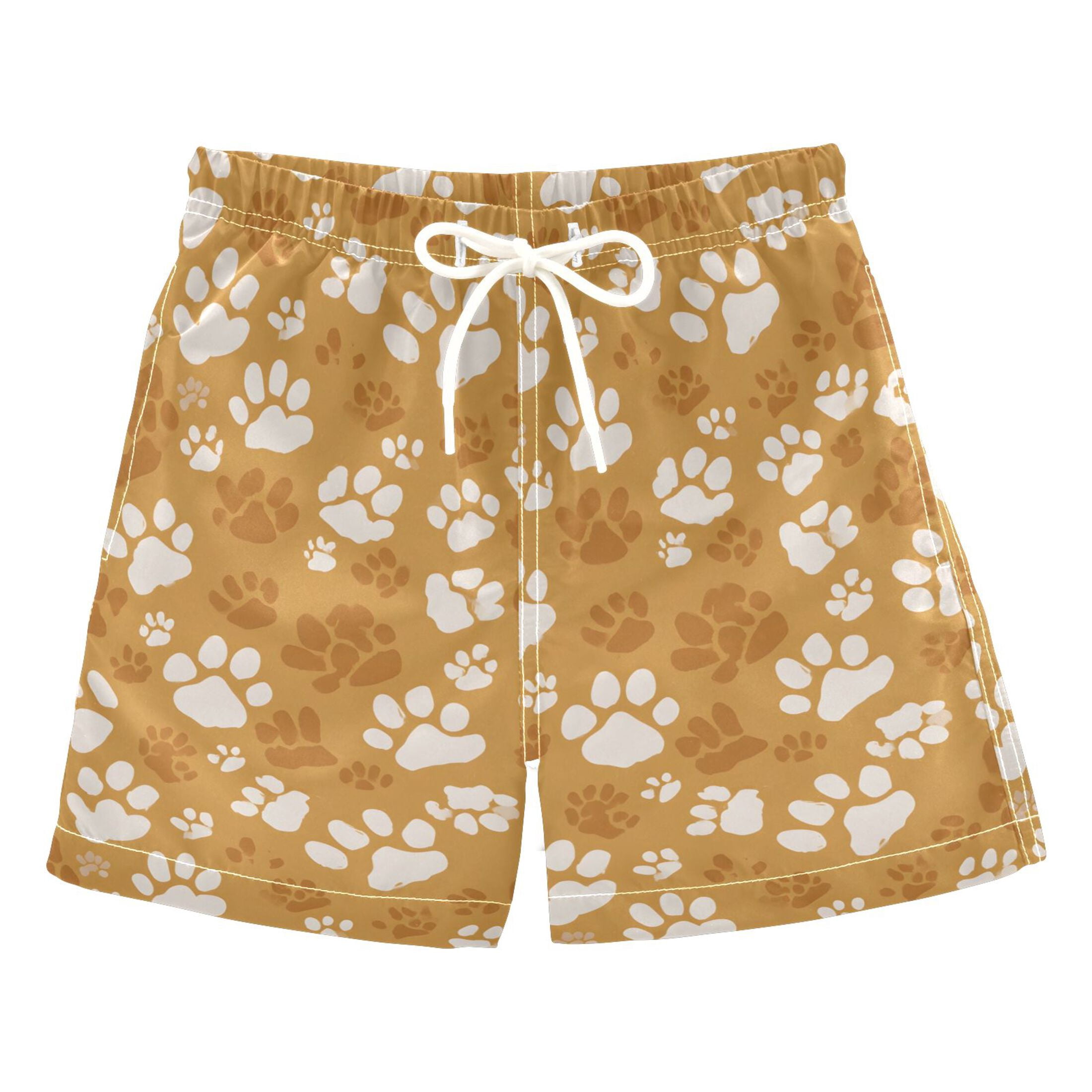 Animal Paw Prints Swim Trunks Quick Dry Beach Pool Board Shorts ...