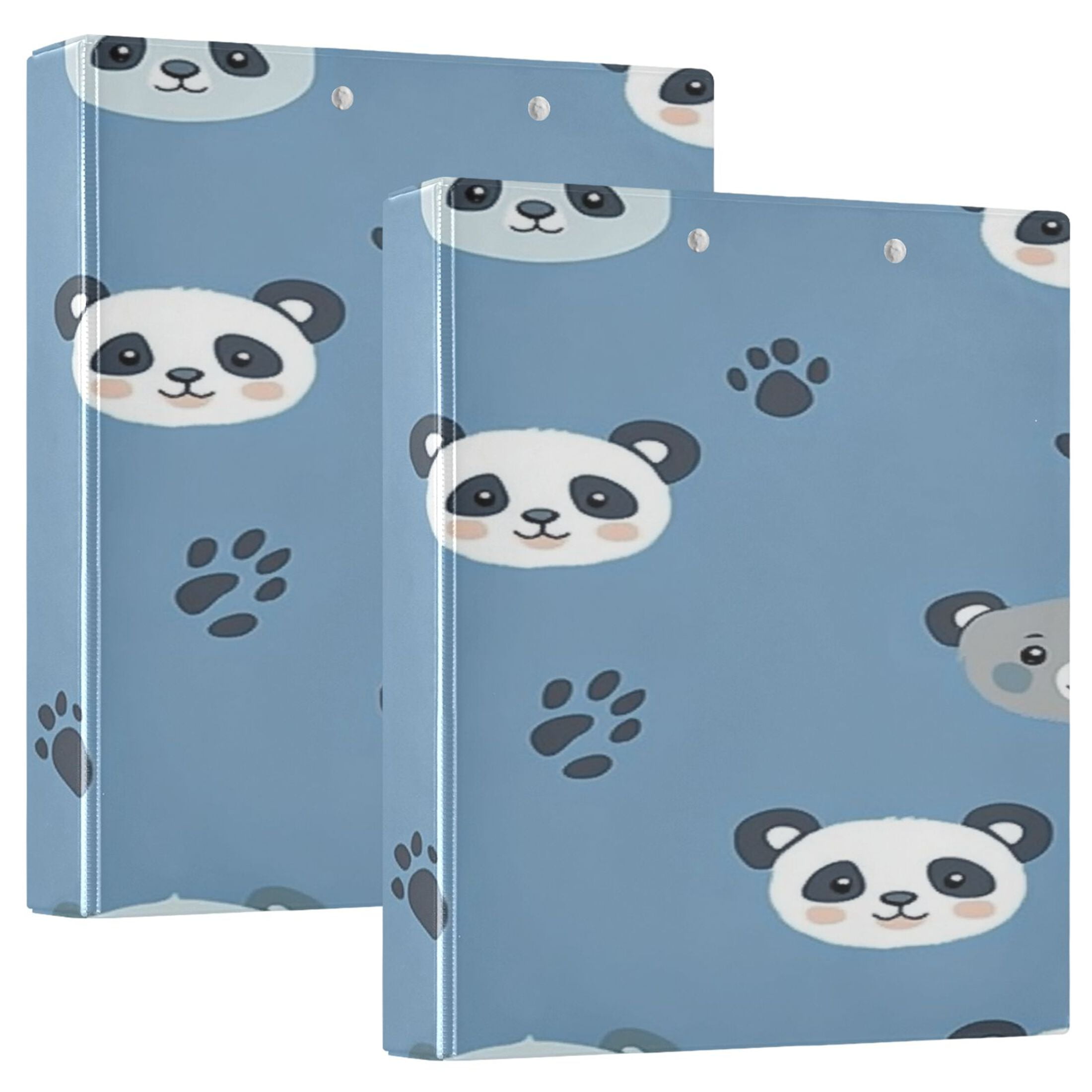 Animal Paw Prints and Panda 3 Ring Hardcover Binders 1.5in Round Rings ...