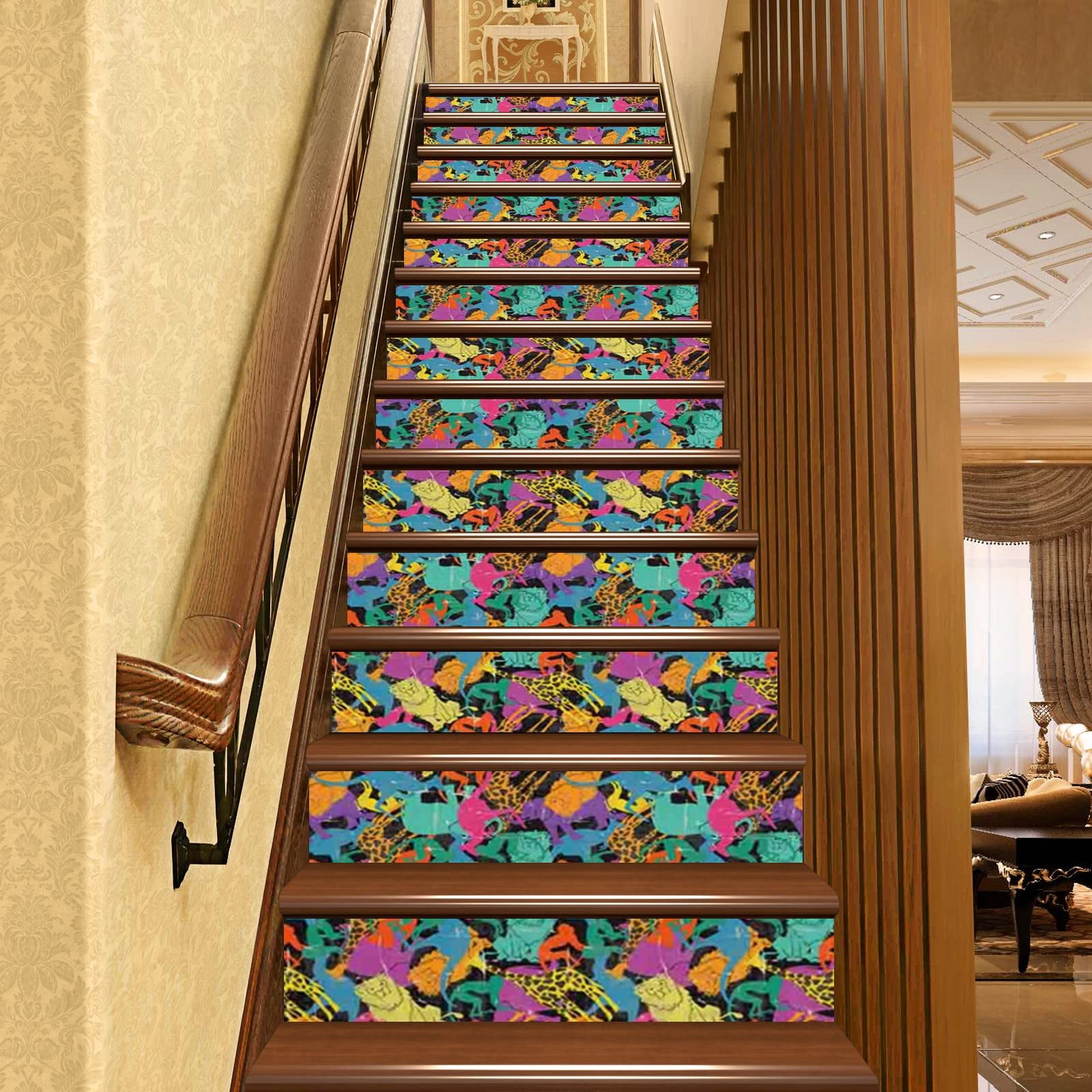 Animal Paw Stair Stickers Cartoon Cat's Claw Print Stair Riser Decal ...