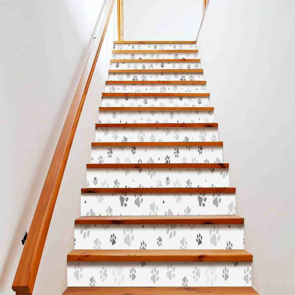 Animal Paw Stair Stickers Cartoon Cat's Claw Print Stair Riser Decal ...