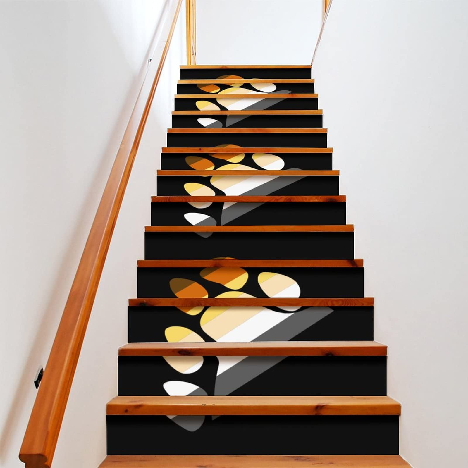 Animal Paw Stair Stickers Cartoon Cat's Claw Print Stair Riser Decal ...