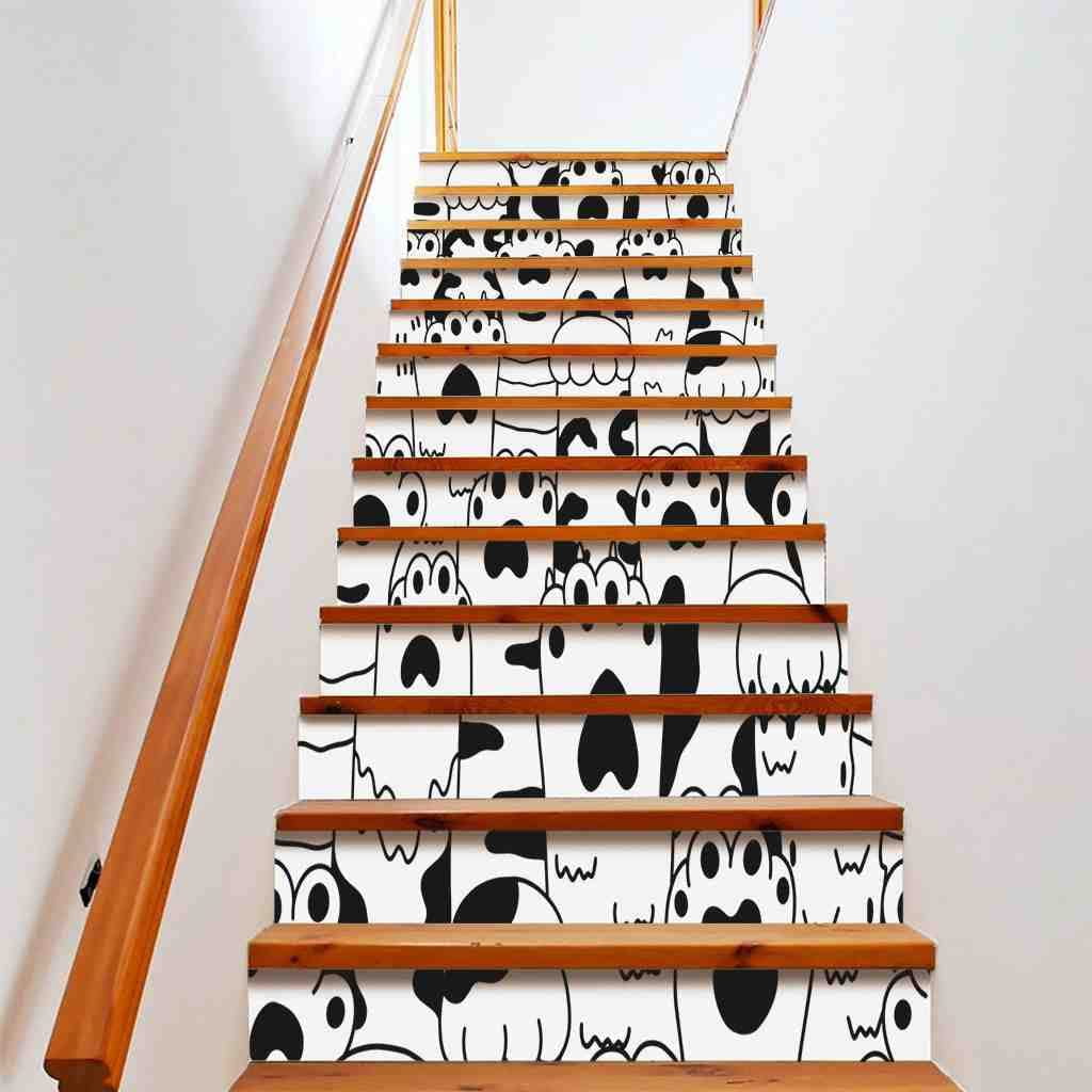 Animal Paw Stair Stickers Cartoon Cat's Claw Print Stair Riser Decal ...