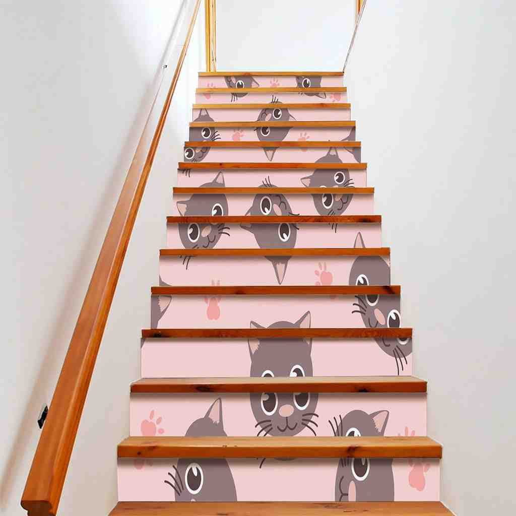 Animal Paw Stair Stickers Cartoon Cat's Claw Print Stair Riser Decal ...