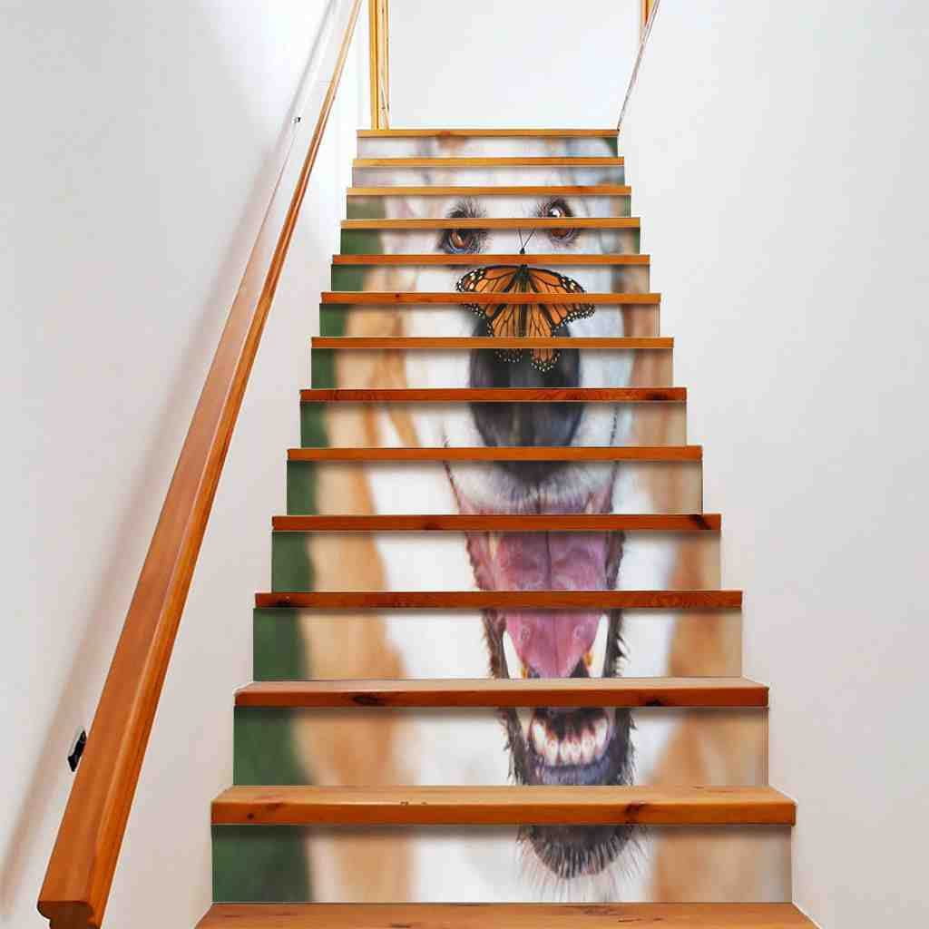 Animal Paw Stair Stickers Cartoon Cat's Claw Print Stair Riser Decal ...