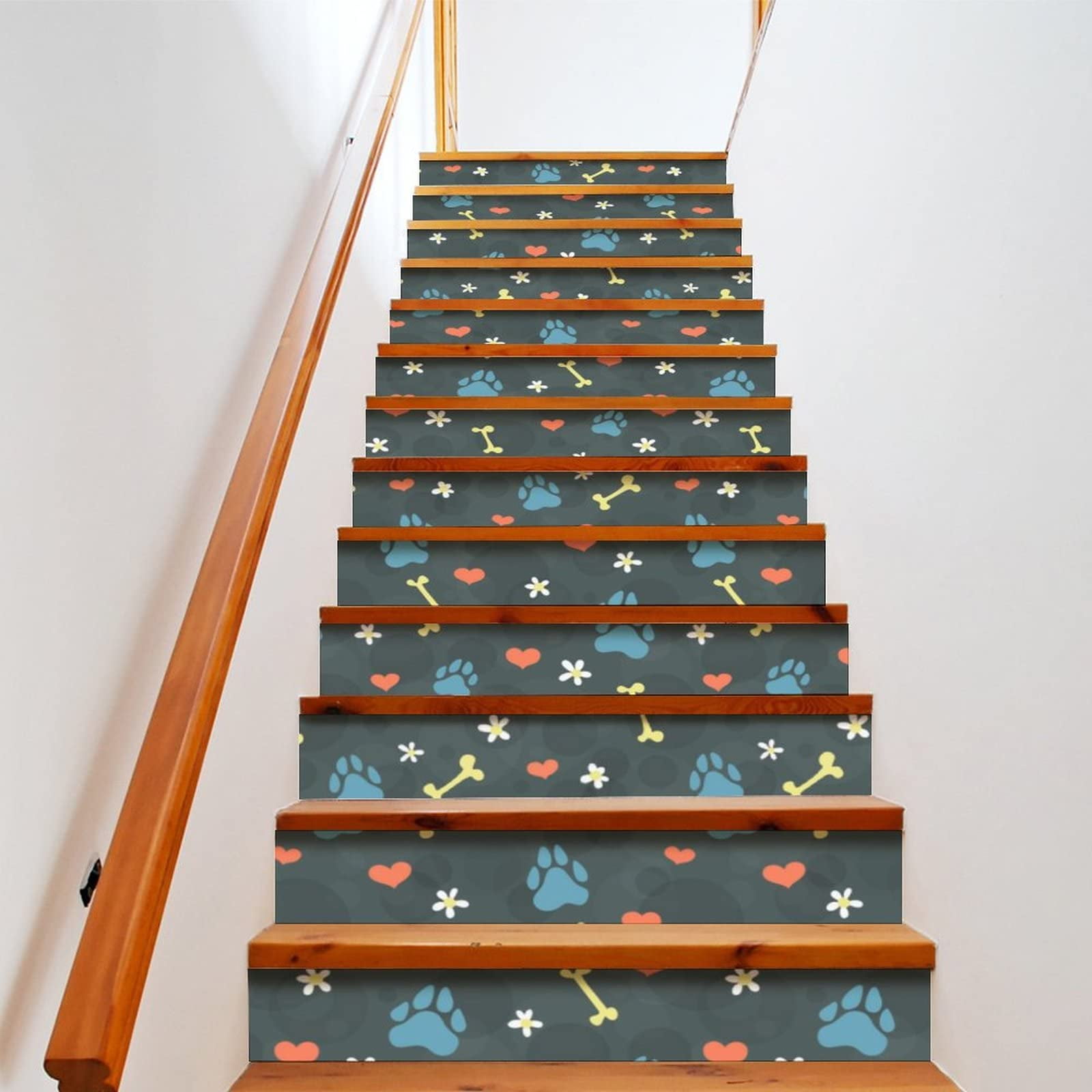 Animal Paw Stair Stickers Cartoon Cat's Claw Print Stair Riser Decal ...