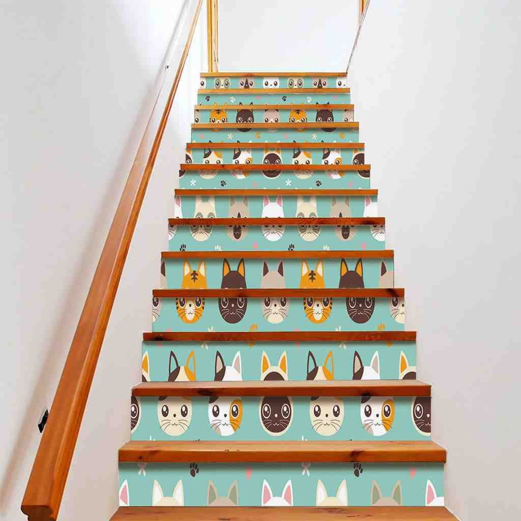 Animal Paw Stair Stickers Cartoon Cat's Claw Print Stair Riser Decal ...