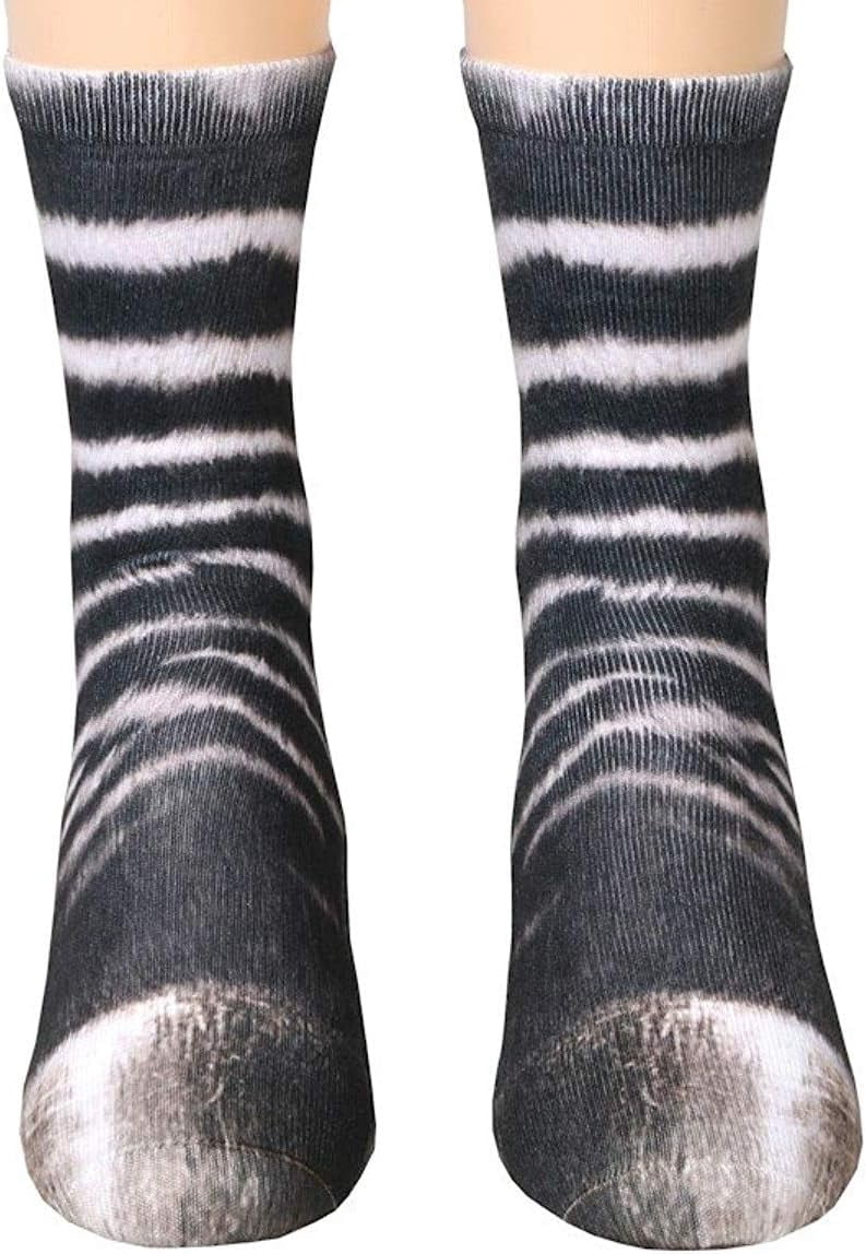 Animal Paws Socks - Funny 3D Animal Socks Crazy Cat Tiger Dog Paw Crew ...