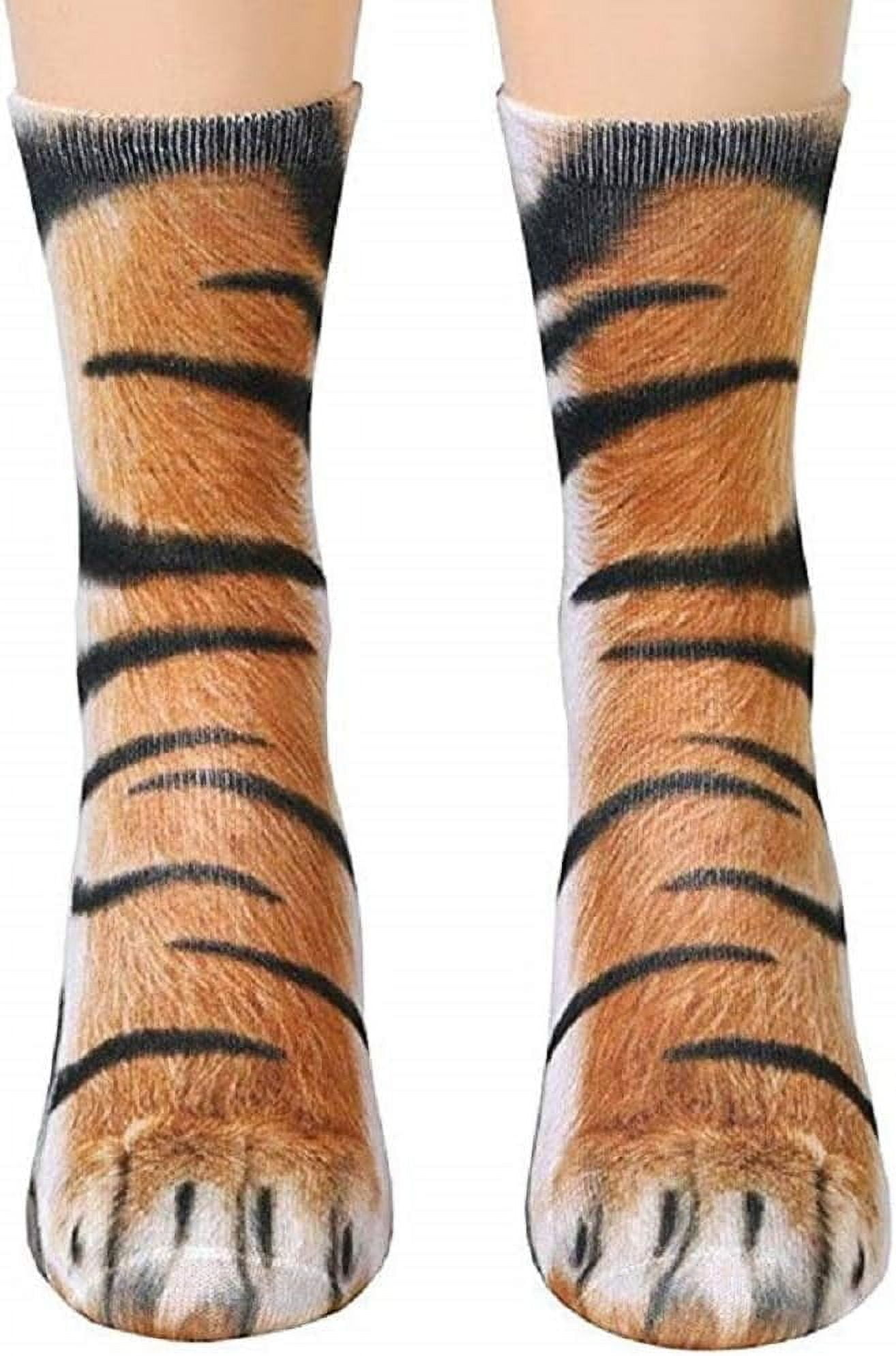 Animal Paws Socks - Funny 3D Animal Socks Crazy Cat Tiger Dog Paw Crew ...