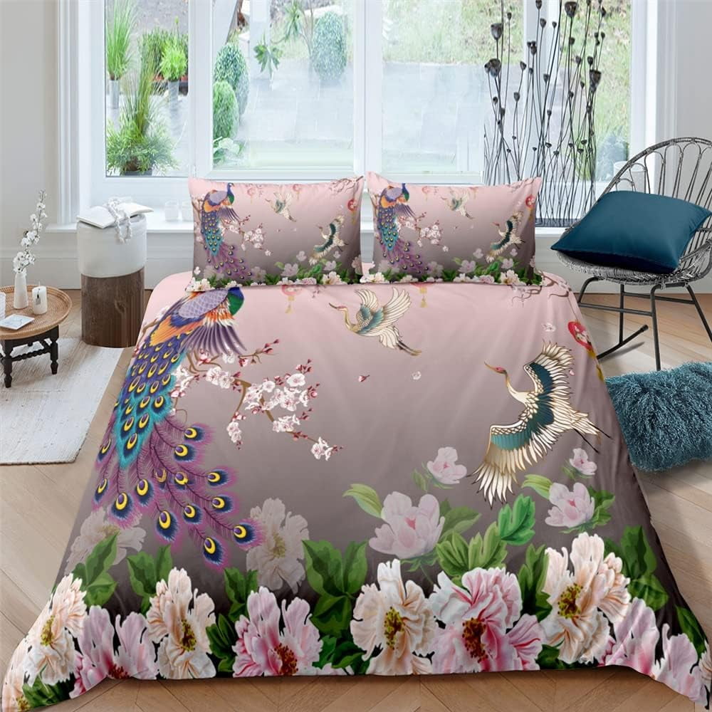 Animal Peacock Bedding Sets Beautiful Kids Boy Girl Duvet Quilt Cover ...