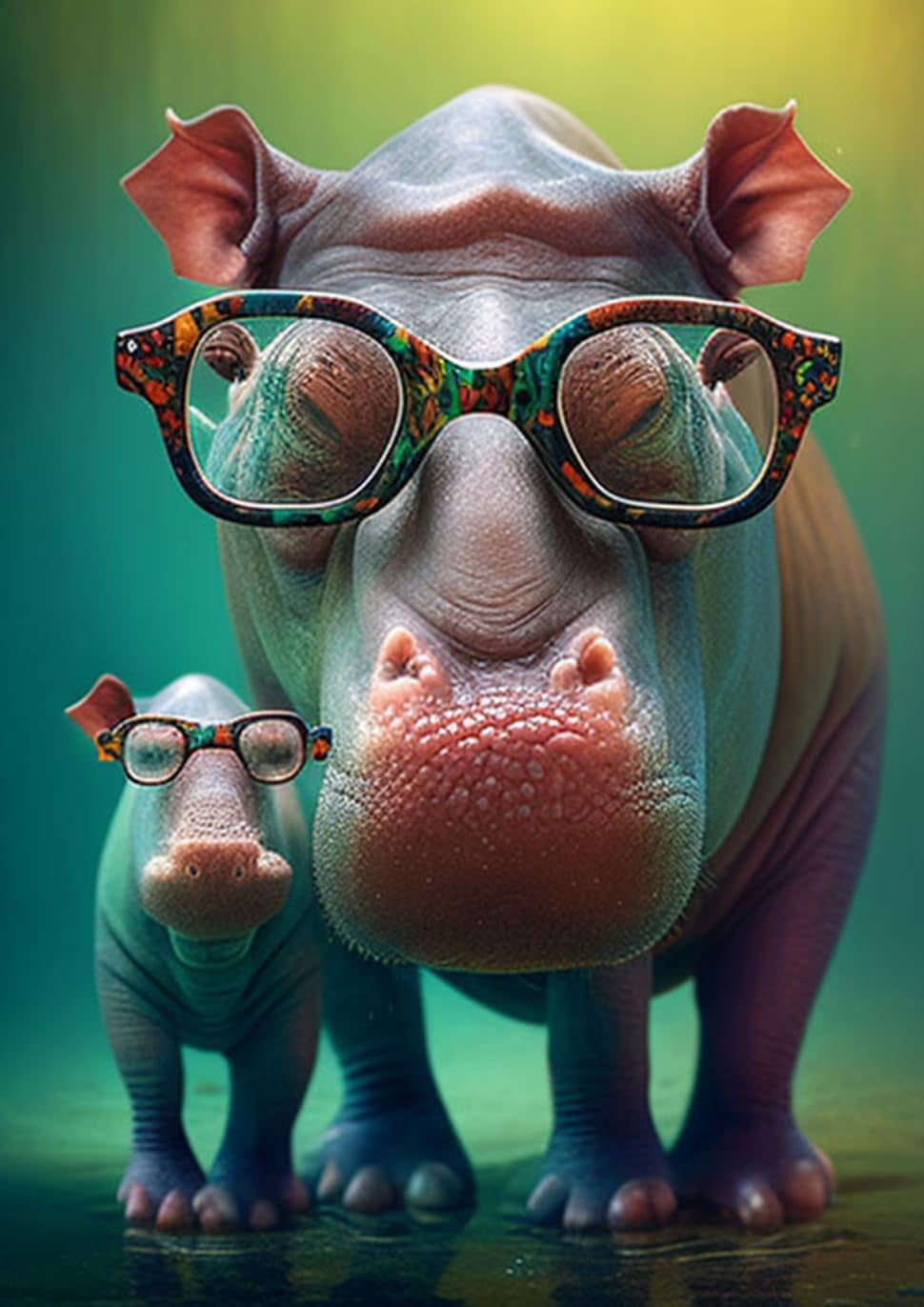 Animal Peculiar Hippo Cubs Puzzles for Adults 1000 Pieces, Impossible ...