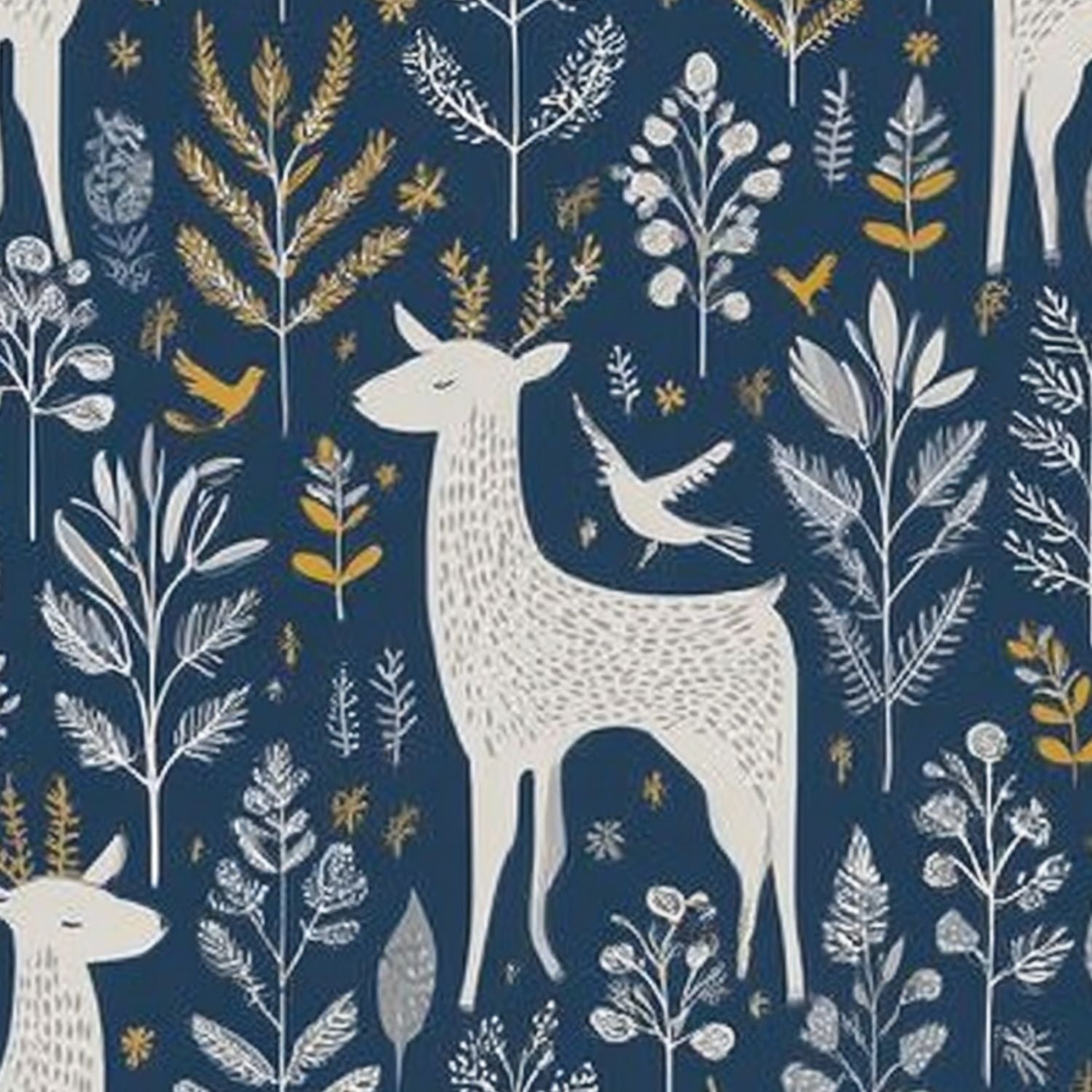 Animal Peel and Stick Wallpaper 17.7in x 9.8ft Whimsical Forest Deer ...
