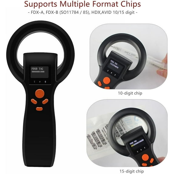 Animal Pet Microchip Scanner FDX-A FDX-B HDX Reader for AVID 10/15 ...