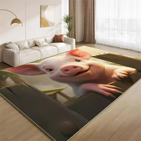 Animal Pig Rug 4x5ft Area Rugs Cute Animal Piggy Rugs Ultra Soft Non ...