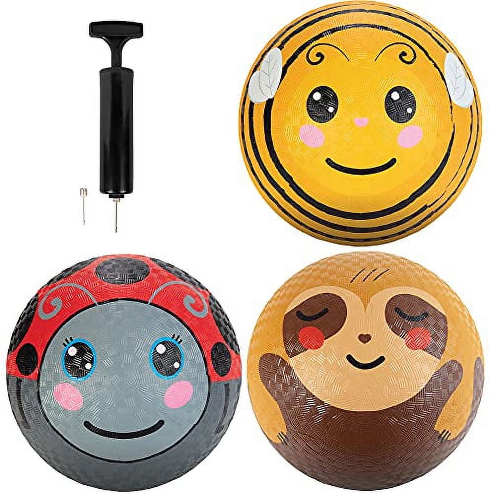 Animal Playground Balls 8.5" (3 Pack) W Pump - Great for Dodge Ball ...