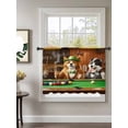 Animal Playing Billiards Sheer Curtains 45 Inch Long 1 Panel Abstract ...