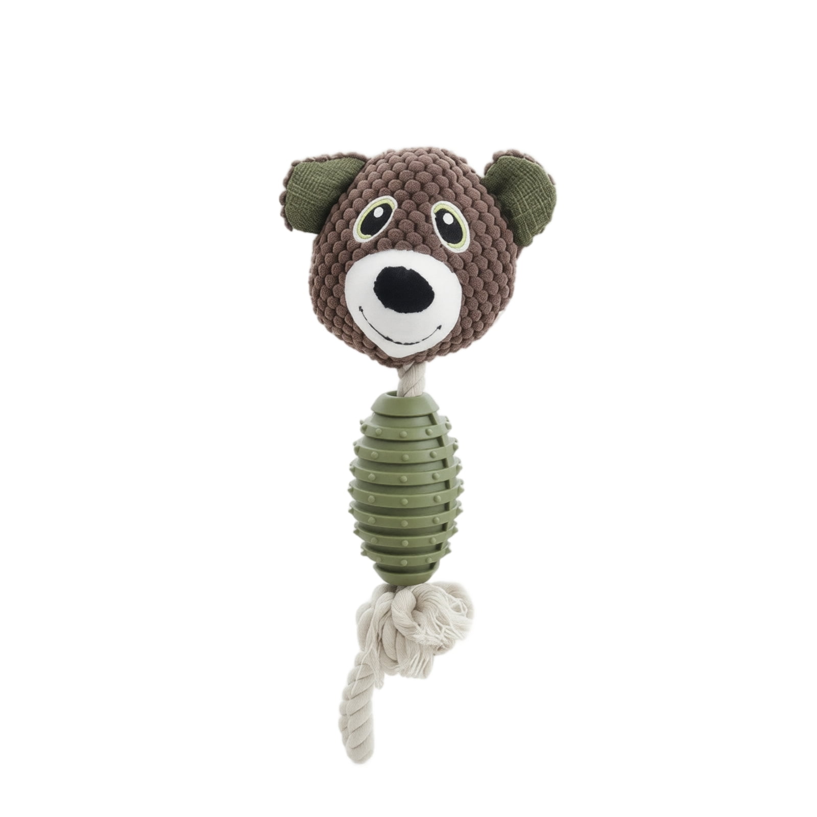 Animal Plush Dog Toy - Spiky Rubber Center,Squeaky Bear/Frog/Elephant ...