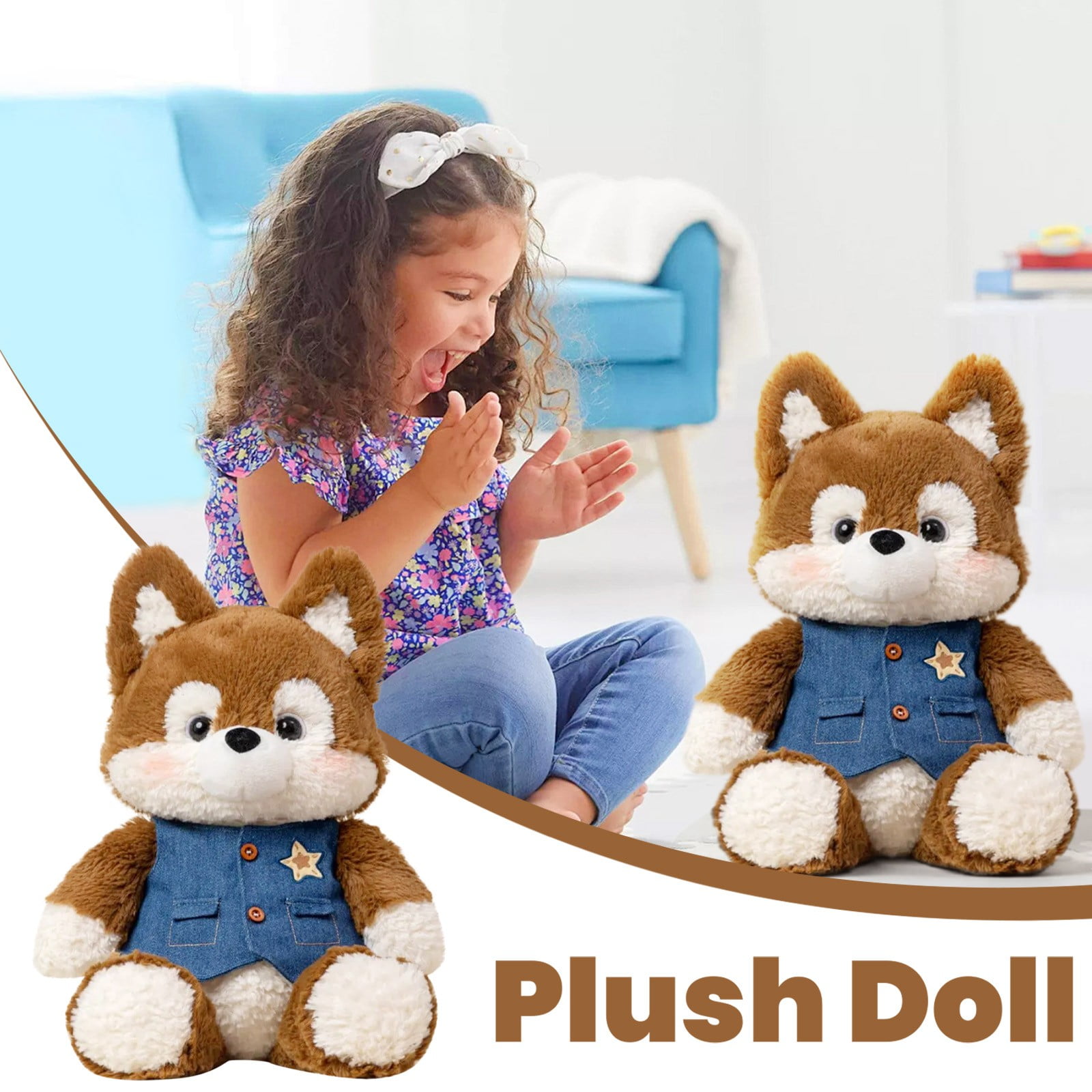 Animal Plush Toys for Kids, Stuffed Animal Plush Toy with Clothing ...