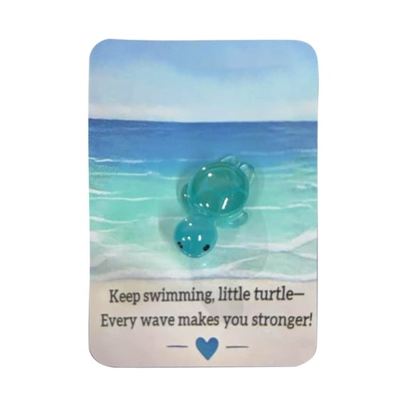 Animal Pocket Hug Tokens With Inspirational Card, Cute Blue Turtle ...