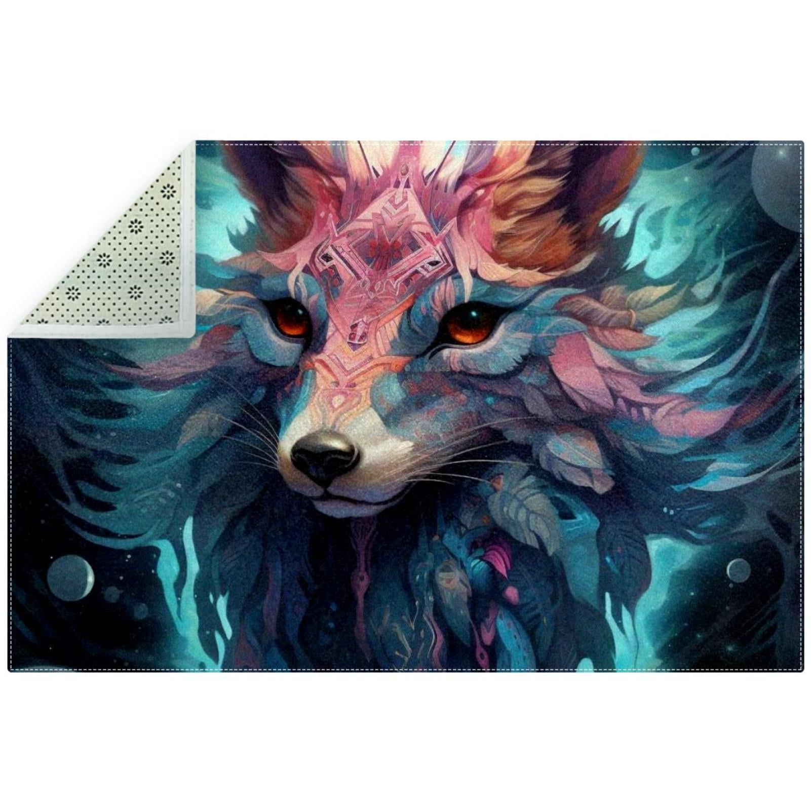 Animal Polyester Right-Angle Office Mat - Durable Floor Mat for Desk ...