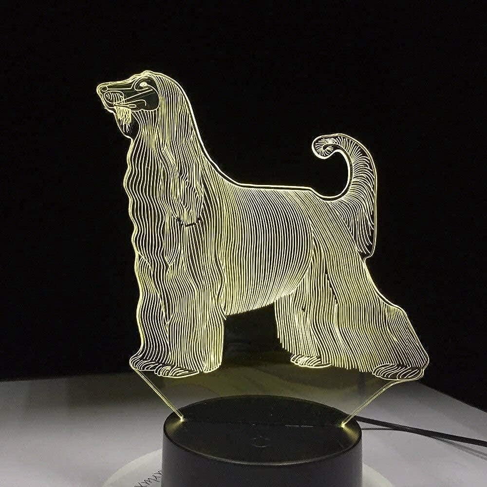 Animal Poodle Toys 3D Illusion Night Light Smart Touch Lamp, Creative ...