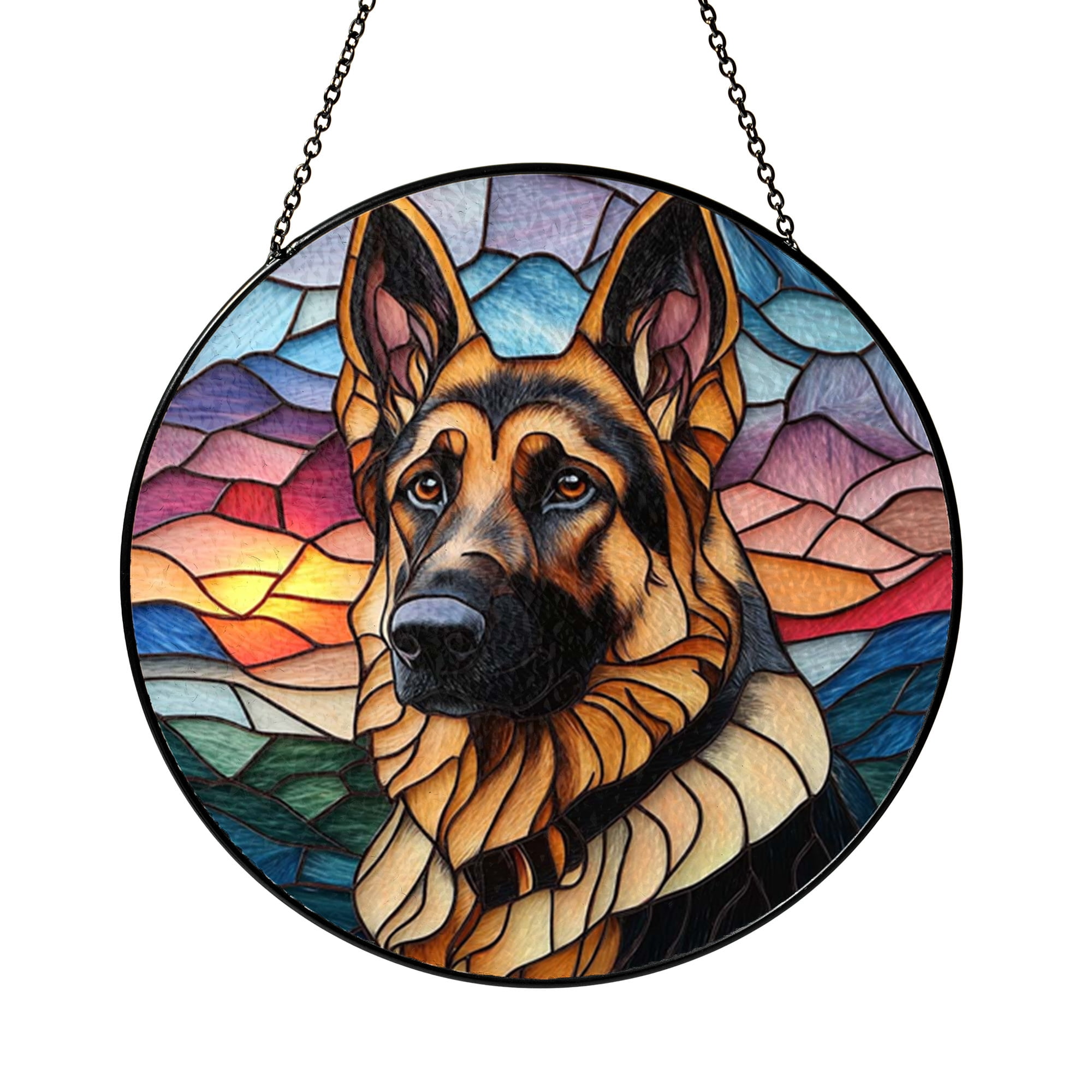 Animal Portrait Window Hanging Suncatcher, Stained Glass Style ...