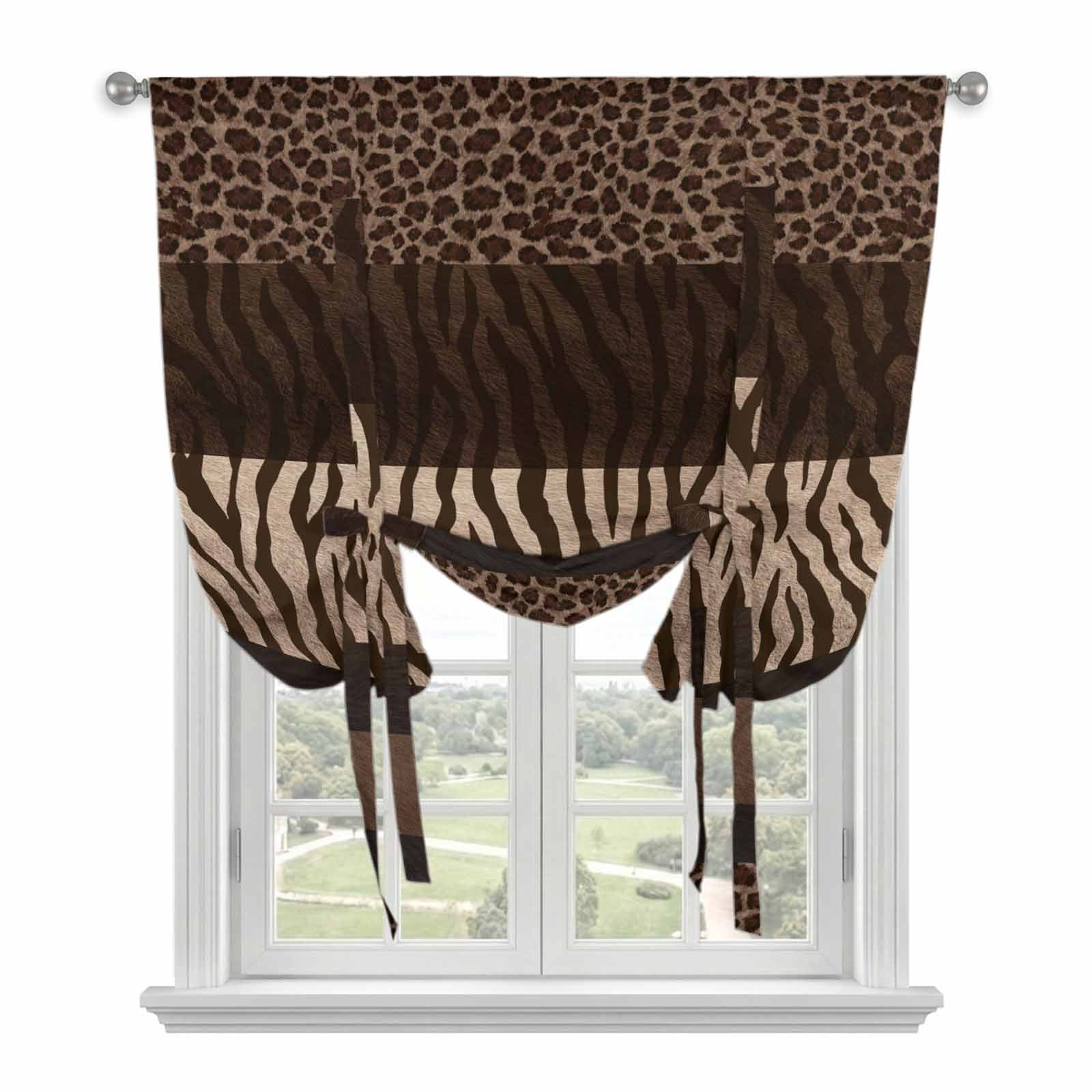 Animal Print Balloon Curtains 63 Inch Length for Living Room/Bedroom ...