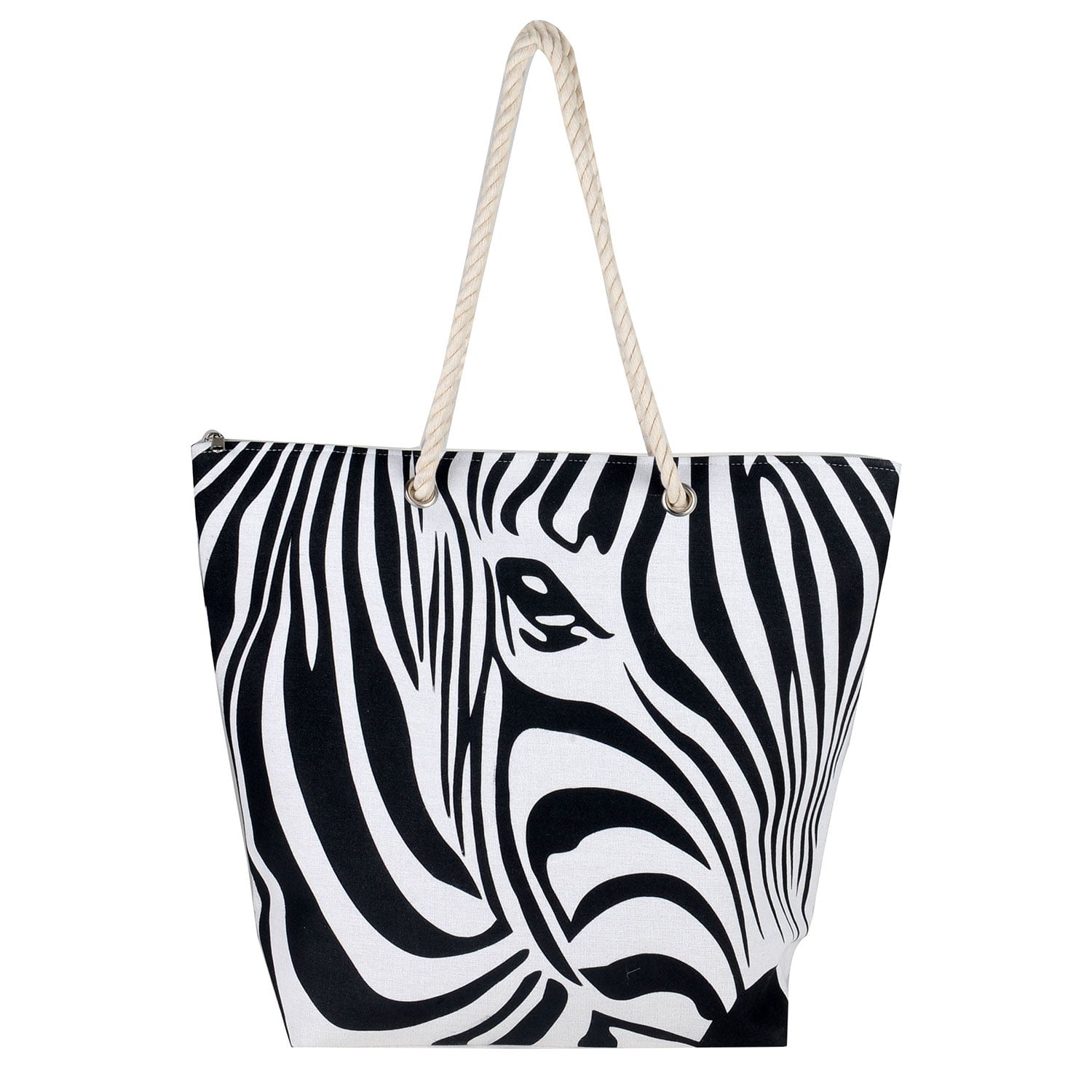 Animal Print Beach Canvas Tote Bag -19 Inch x 15 Inch - Women Swim Pool ...