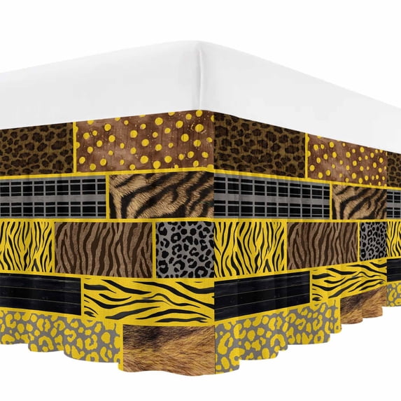 Animal Print Bed Skirt California King Size 16 Inch Drop, Art Rustic ...